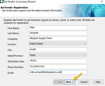 BarTender Download and Installation – Skipjack Supply Chain