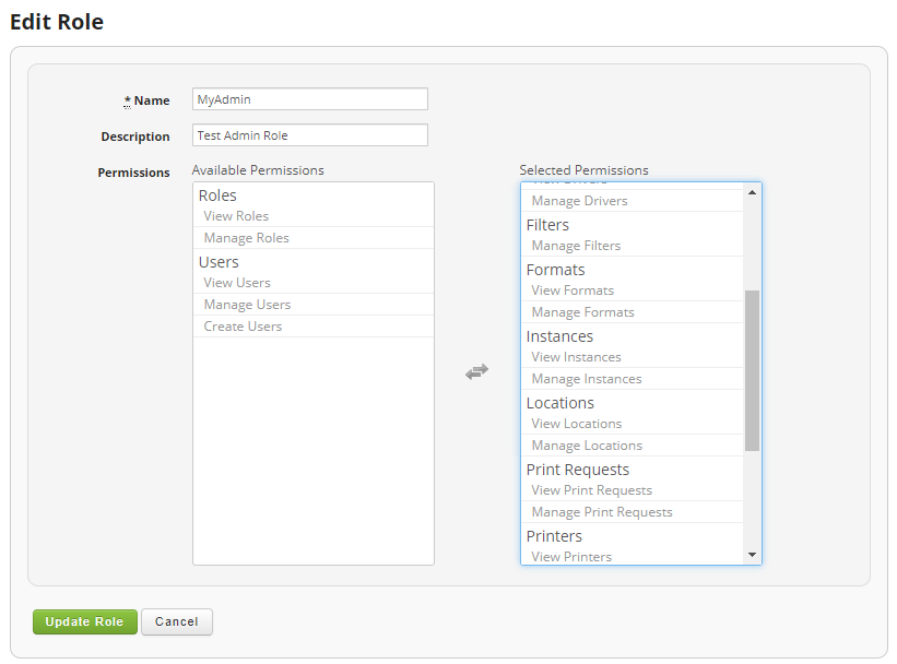 Editing a Role – Skipjack Supply Chain