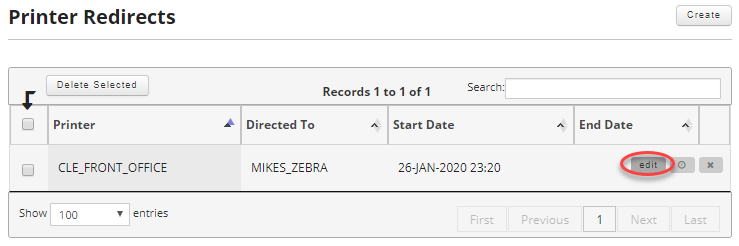 Edit a Printer Redirect – Skipjack Supply Chain