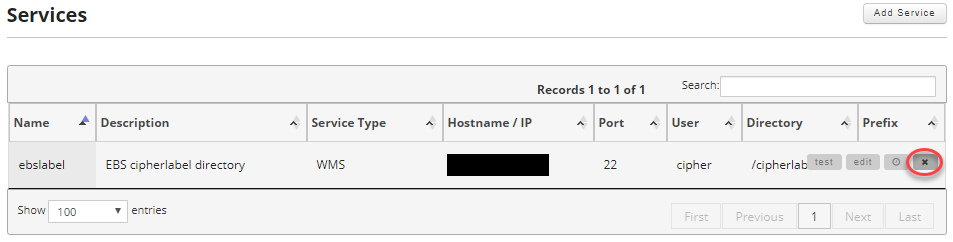 Deleting a Service – Skipjack Supply Chain
